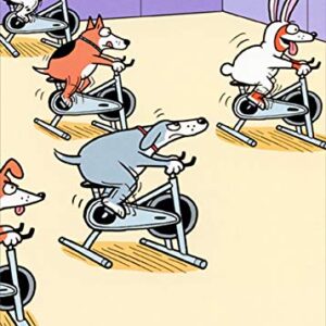 Oatmeal Studios Dogs Riding Exercise Bikes Funny/Humorous Birthday Card