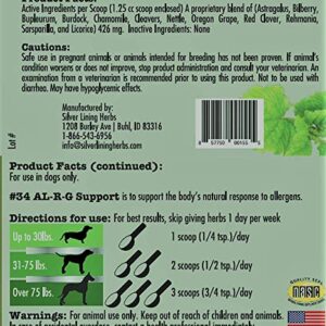 Silver Lining Herbs 34 Canine Al-R-G - Herbal Allergy Supplement for Dogs - Natural Allergy Support for Dogs - Boosts a Dog's Healthy, Normal, and Natural Response to Allergens - 2 Ounce Jar