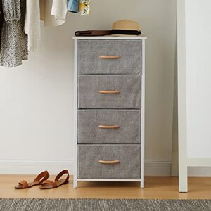 AZL1 Life Concept 4 Drawer Fabric Dresser Storage Tower, 17.7 inches, Light Grey-1