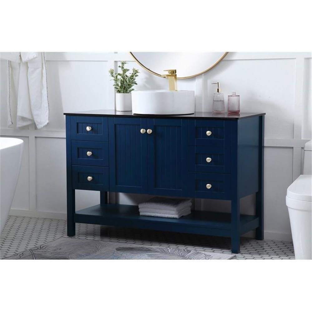 Elegant Kitchen and Bath 48 inch Vessel Sink Bathroom Vanity Cabinet - Blue