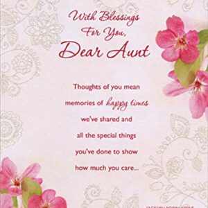 Designer Greetings Memories of Happy Times: Flowers and Vines Inspirational/Religious Birthday Card for Aunt