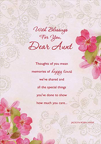 Designer Greetings Memories of Happy Times: Flowers and Vines Inspirational/Religious Birthday Card for Aunt