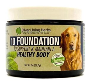 silver lining herbs 10 canine foundation - herbal blend supporting normal health & vitality - natural canine supplement for long-term wellness - supports liver, kidneys, digestive tract - 2 ounce jar