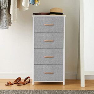 AZL1 Life Concept 4 Drawer Fabric Dresser Storage Tower, 17.7 inches, Light Grey-1