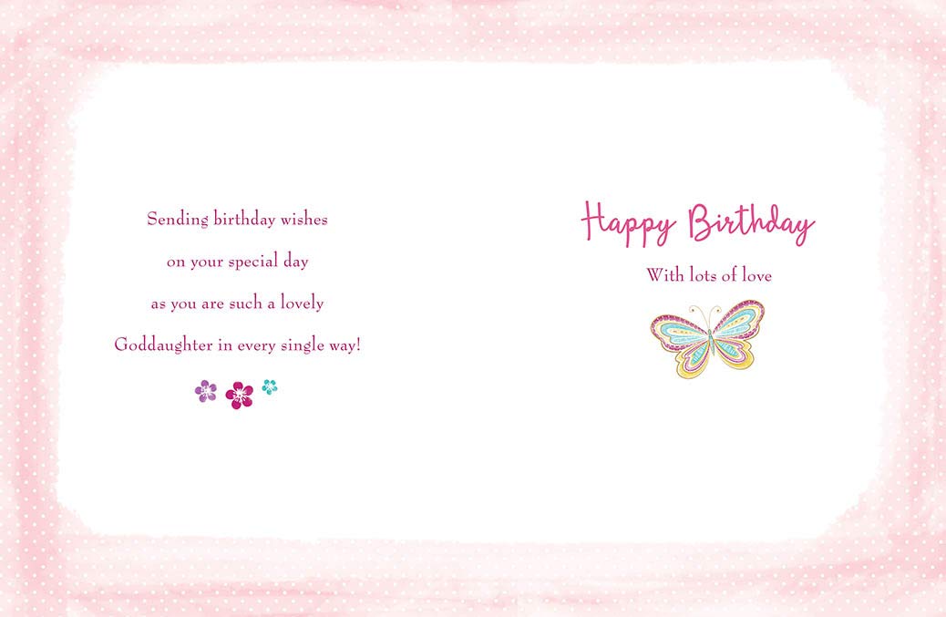 Piccadilly Greetings Traditional Birthday Card Goddaughter - 8 x 6 inches -