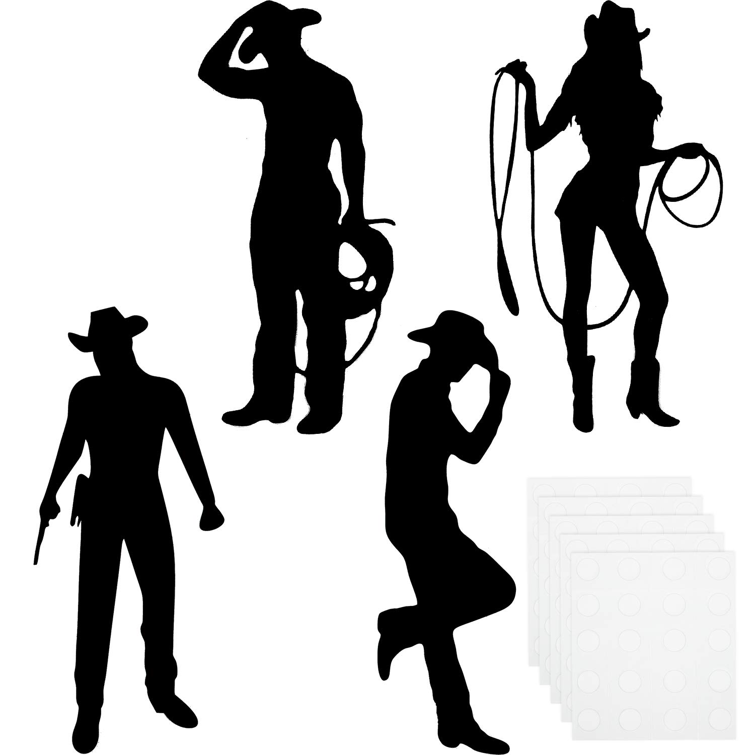 Boao 16 Pieces Cowboy Silhouettes Cowboy Cutouts Western Theme Party Decorations Photo Booth for Wild West Theme Birthday Baby Shower Cowboy Party Retro Parties Supplies