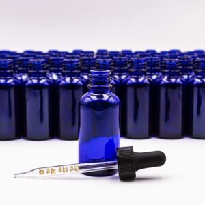 1 oz (30ml) Cobalt Blue Dropper Bottles with Graduated Dropper Assemblies- Pack of 120