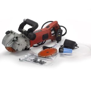 Wall Grooving Machine, Channels Cutter, Concrete Cutting Machine for Cutting Slotting Marble Concrete Grooves 110V(Red)