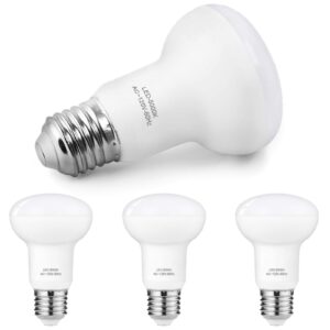 dimmable r20 led light bulbs, 7w(65w incandescent bulbs equivalent), 5000k daylight white, 700 lumen, e26 base recessed light bulbs, br20 led flood light for home or office space, (4 pack)