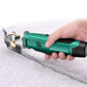 MXBAOHENG Electric Rotary Cutter Cordless Electric Scissor Rechargeable Fabric Shear for Cloth/Paper/Carpet/Leather Cutting Thickness ≤2.5cm (1 Battery)