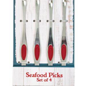 Maine Man Seafood Picks, 18/8 Stainless Steel and Silicone, Set of 4