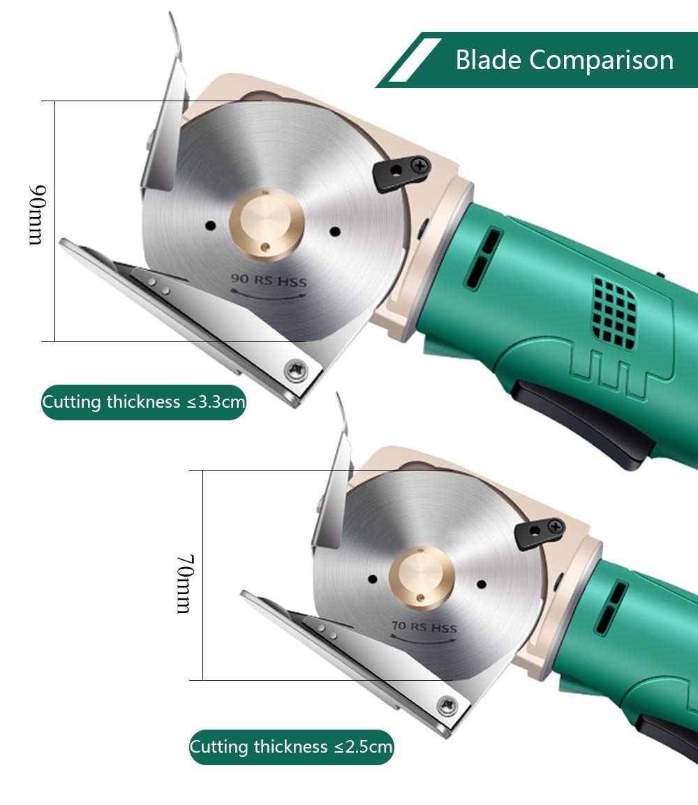 MXBAOHENG Electric Rotary Cutter Cordless Electric Scissor Rechargeable Fabric Shear for Cloth/Paper/Carpet/Leather Cutting Thickness ≤2.5cm (1 Battery)