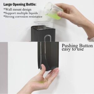 AUMIO Shampoo Dispenser Shampoo and Conditioner Dispenser, Wall Mount Soap Dispenser, 350ml Shampoo Conditioner Body Wash Dispenser ABS Liquid Hotel Home, Black