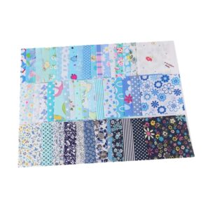 liuqingwind 50pcs cotton fabric diy handmade patchwork quilting sewing craft scrapbook cloth sewing tissue to patchwork,quilting squares bundles blue