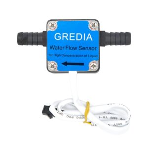 gredia 3/8" oil flow sensor high density liquid food-grade switch hall effect flowmeter fluid meter gear counter connect hosepipe 5-600l/h for fuel gasoline diesel milk detergent water