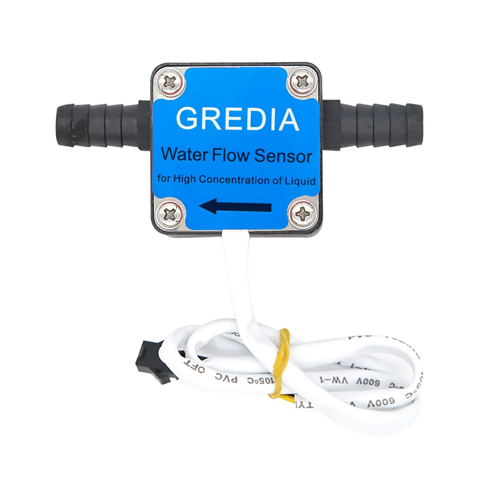 GREDIA 3/8" Oil Flow Sensor High Density Liquid Food-Grade Switch Hall Effect Flowmeter Fluid Meter Gear Counter Connect Hosepipe 5-600L/H for Fuel Gasoline Diesel Milk Detergent Water