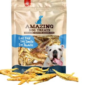 amazing dog treats - chicken feet dog treats (25 count) - all natural single ingredient chicken feet for dogs - premium quality chicken feet dog chews - healthy dog treats