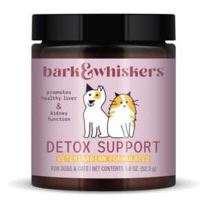 bark & whiskers detox support for dogs & cats, 1.8 oz. (52.3 g), promotes healthy liver & kidney function, veterinarian formulated, non-gmo, dr. mercola