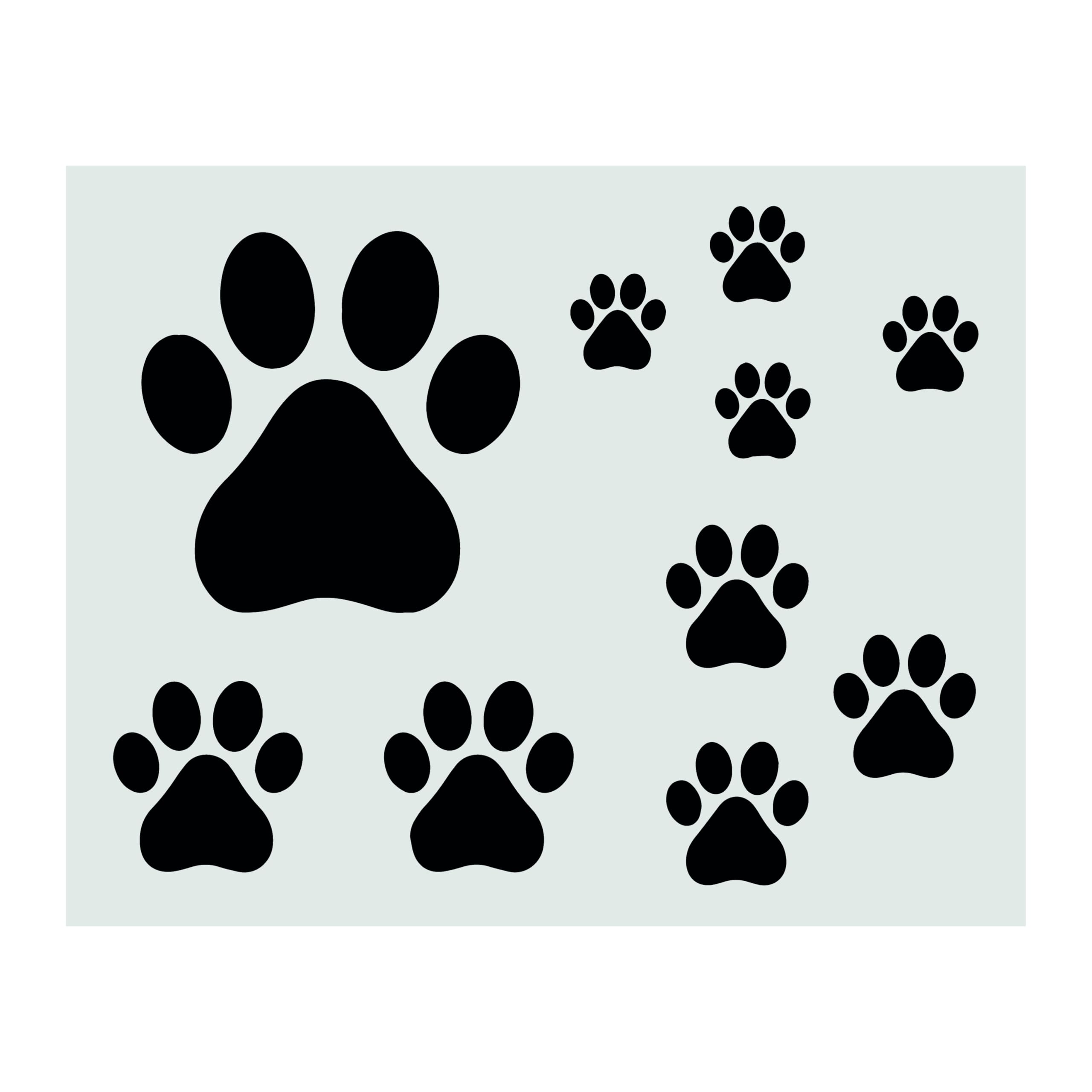 Stencil Stop Paw Print Stencil - Reusable Cat and Dog Stencils for Painting on Wood, Wall, Fabric, Rock, DIY, Crafts - 14 Mil Mylar Plastic - Various Sizes