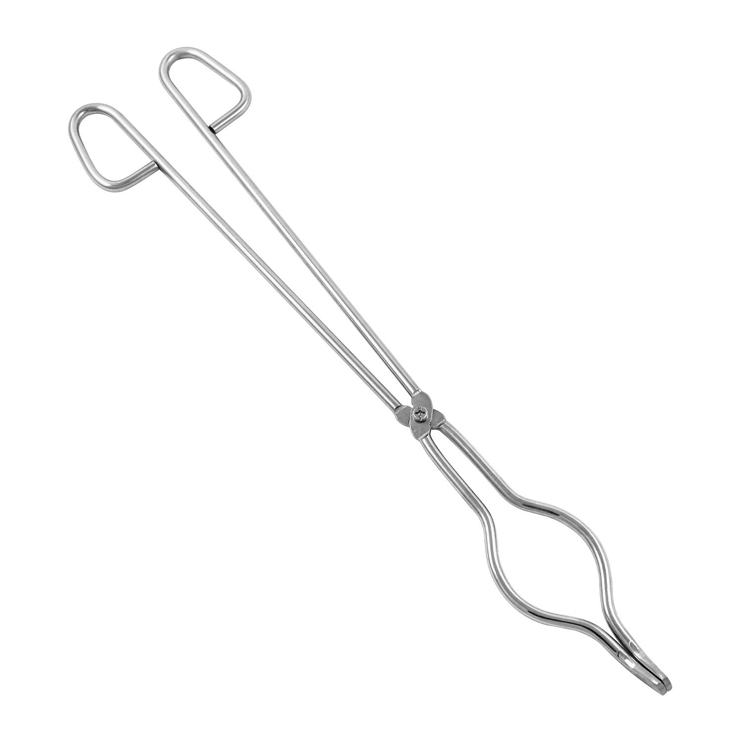 QWORK 16" Stainless Steel Crucible Tongs for Laboratory, Industry