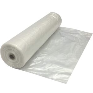 farm plastic supply - clear plastic sheeting - 4 mil - (6' x 100') - thick plastic sheeting, heavy duty polyethylene film, drop cloth vapor barrier covering for crawl space