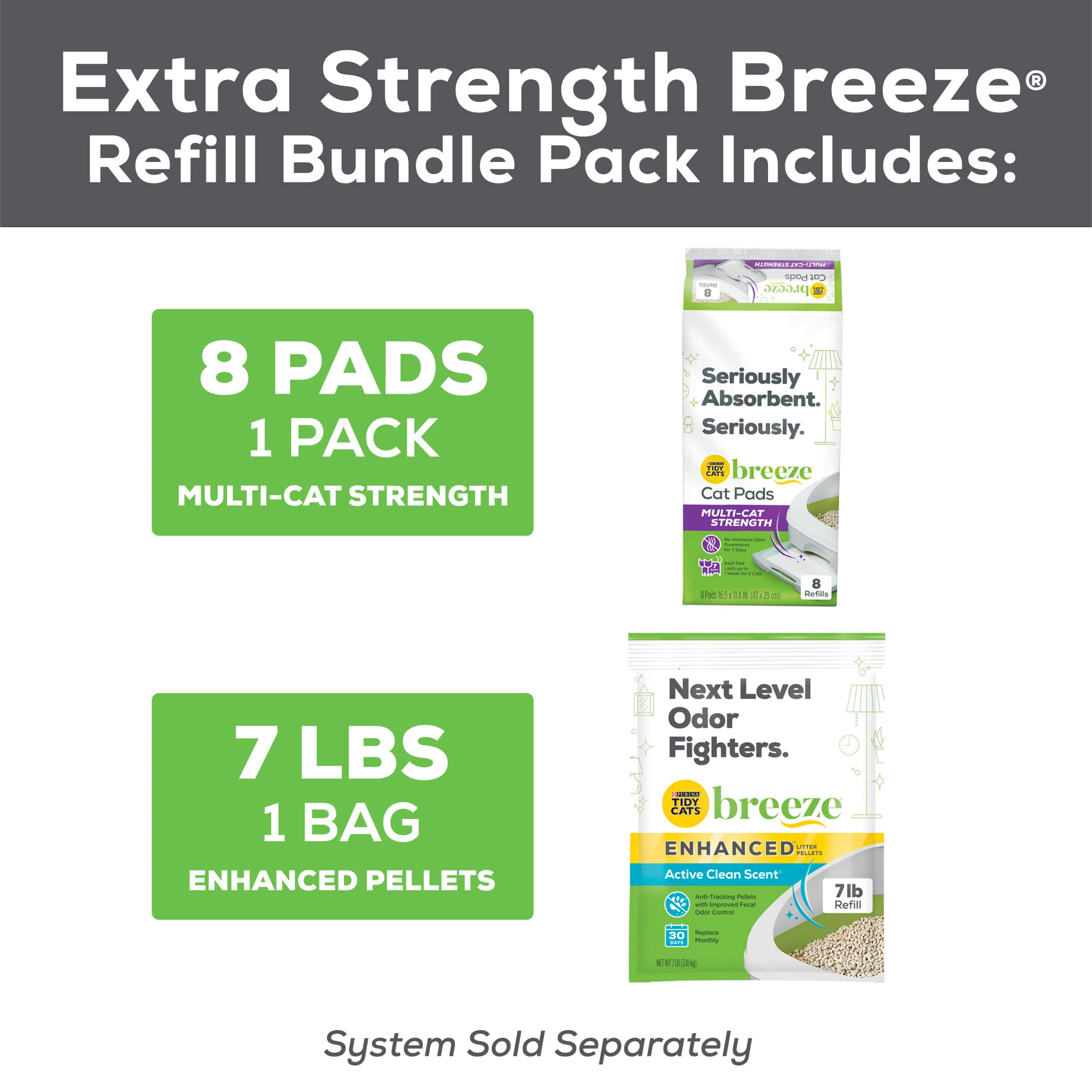 Purina Tidy Cats Breeze Cat Litter Extra Strength Refill Bundle