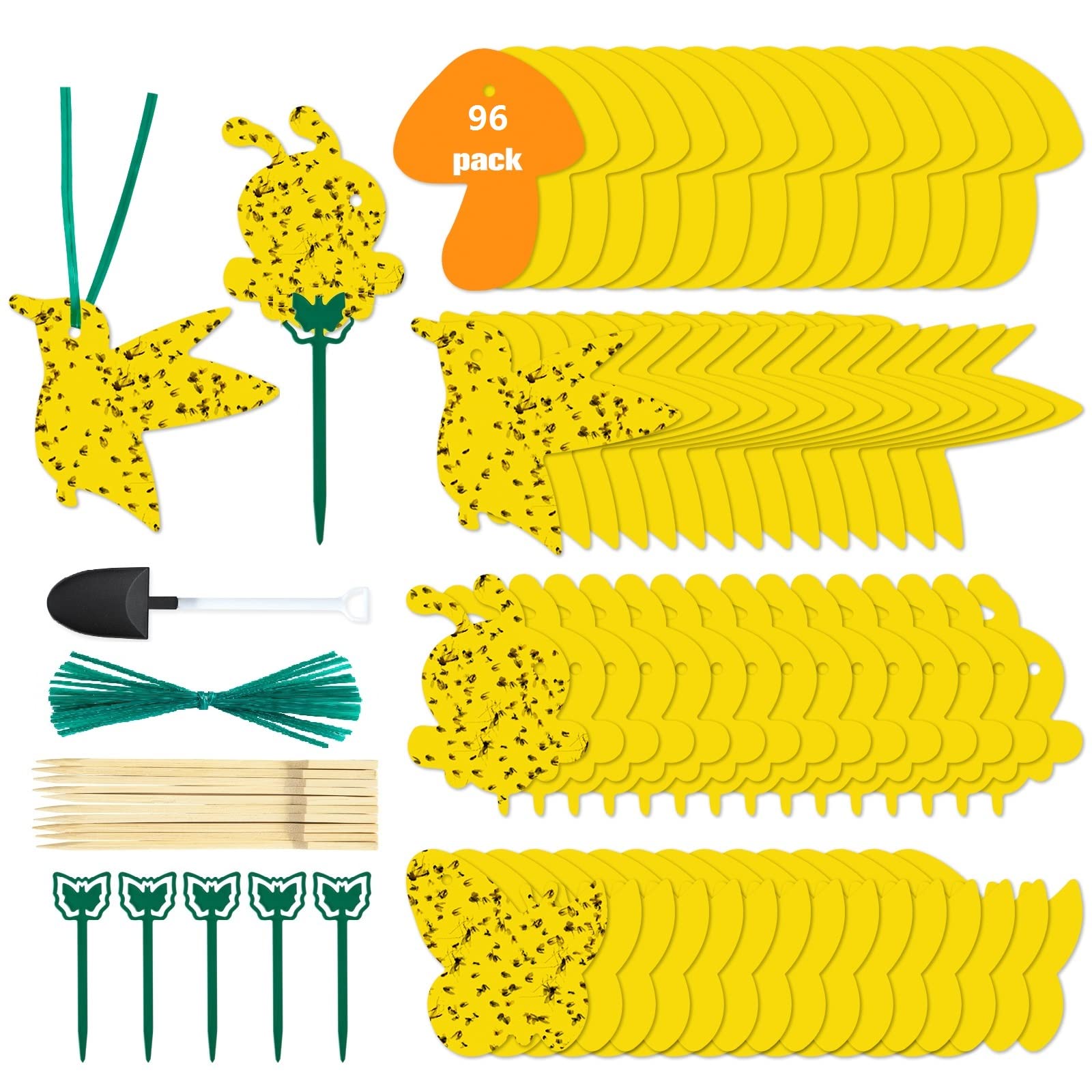 96 Pack Yellow Fungus Gnat Sticky Traps, Gnat Traps for House Indoor Gnat Killer, House Plant Gnats Bugs Sticky Killer Fruit Fly Traps for Indoor