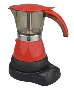 bene casa - electric espresso maker 1-3 cup red, cafetera electrica roja de 3 tasa model bc-95514.