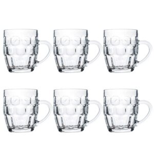 qappda beer mugs set,glass mugs with handle 19oz,large beer glasses for freezer,beer cups drinking glasses 560ml,pub drinking mugs stein water cups for bar,alcohol,beverages set of 6…