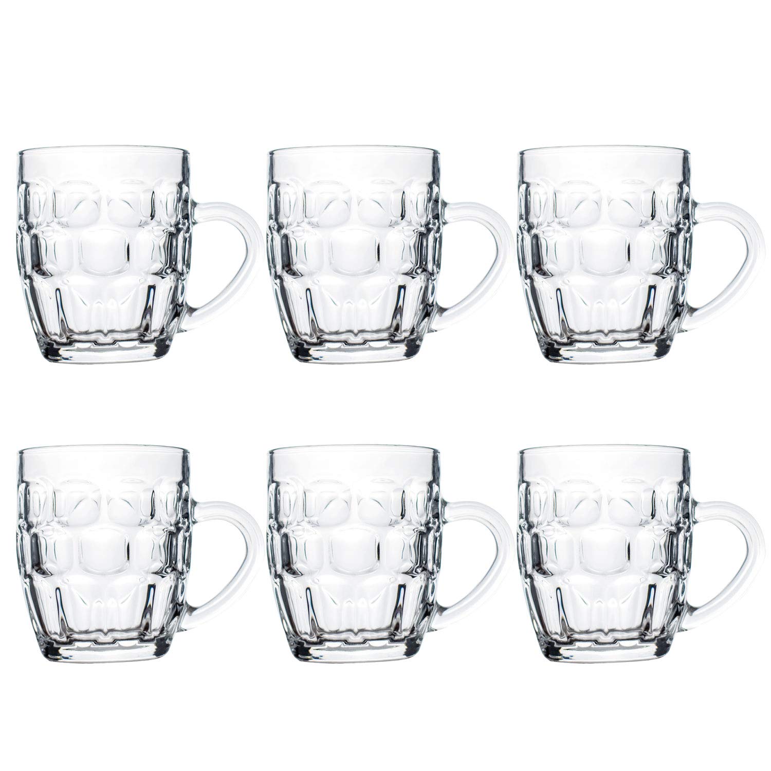 QAPPDA Beer Mugs Set,Glass Mugs With Handle 19oz,Large Beer Glasses For Freezer,Beer Cups Drinking Glasses 560ml,Pub Drinking Mugs Stein Water Cups For Bar,Alcohol,Beverages Set of 6…