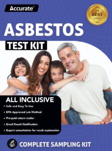 accurate - asbestos test kit - includes asbestos testing lab fee, pre-paid return shipping mailer to return asbestos test kit and expert asbestos test kit consultation