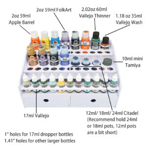 SANFURNEY Paint Rack Stand Pigment Ink Bottle Paints Tool Storage with Cabinet Holder Organizer for 59 Bottles of Paints