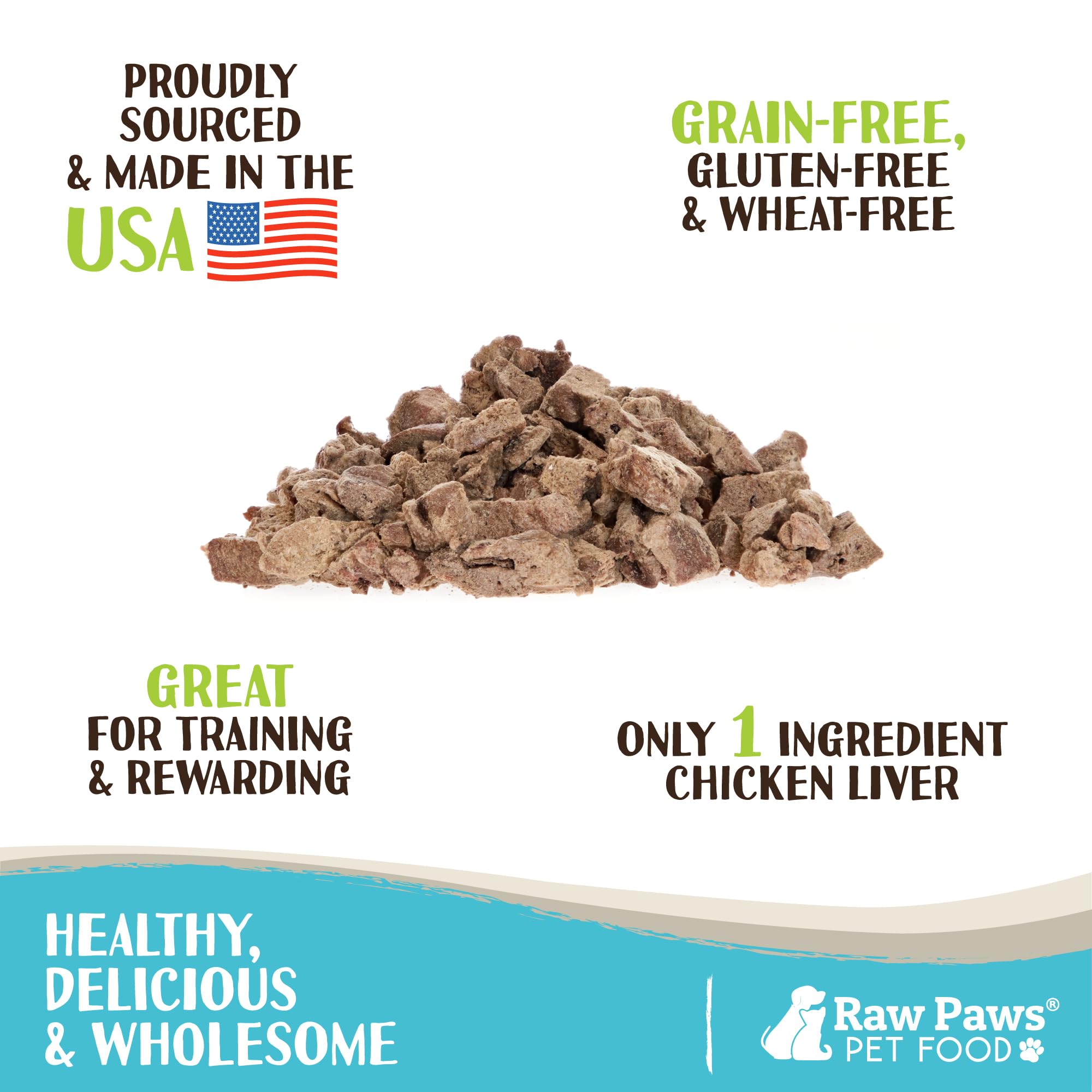 Raw Paws Freeze Dried Chicken Liver Dog Treats & Cats Treats, 4-oz - Made in USA - Freeze Dried Liver Treats for Dogs - Dog Liver Treats - Freeze Dried Liver for Dogs - Dried Liver Dog Treats