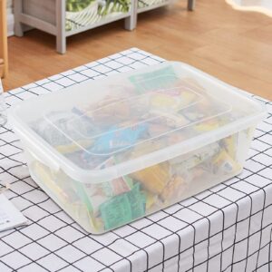 Rinboat 14 Quart Clear Plastic Storage Bins with Latches, Plastic Container Bin with Secure Lid, 4 Packs