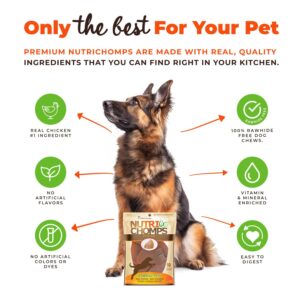 NutriChomps Dog Chews, Ear-Shaped, Easy to Digest, Rawhide-Free Dog Treats, 10 Count, Real Chicken flavor