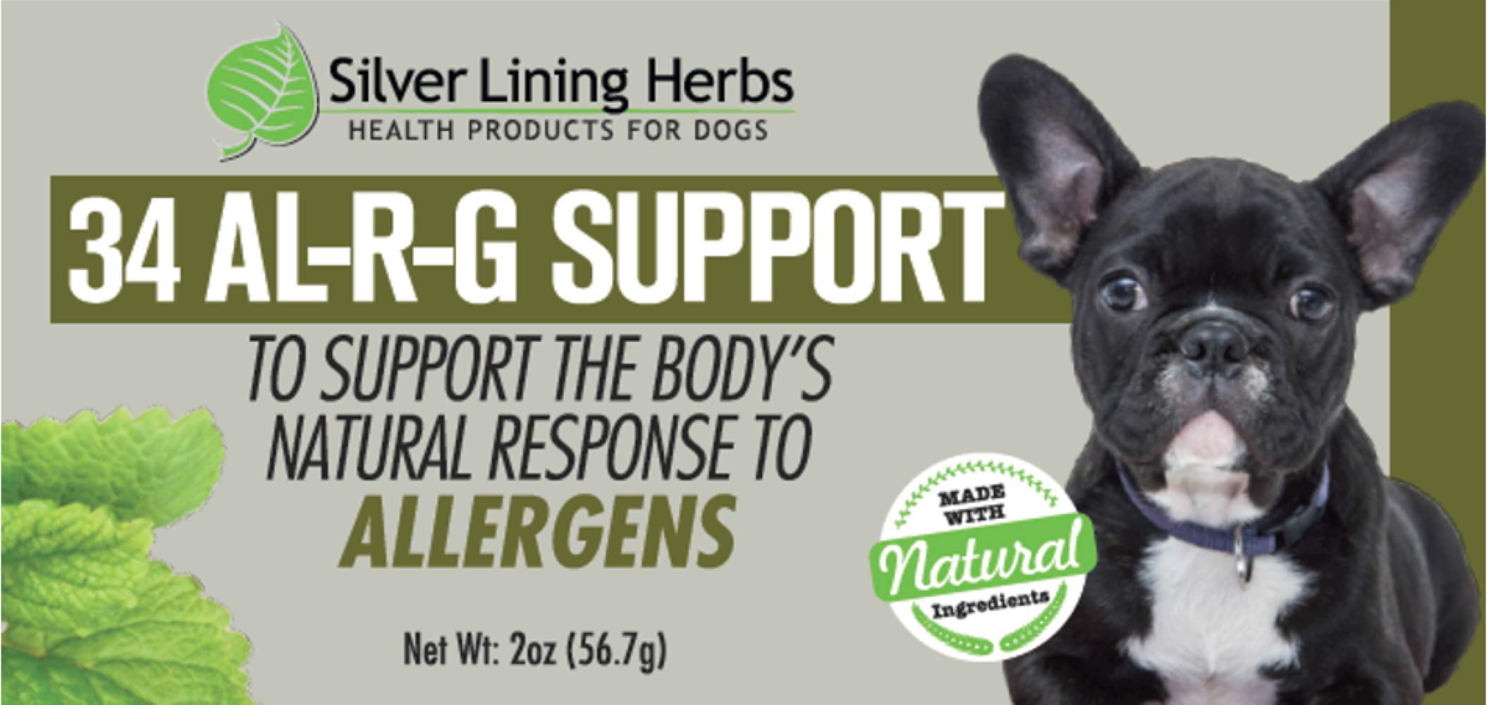 Silver Lining Herbs 34 Canine Al-R-G - Herbal Allergy Supplement for Dogs - Natural Allergy Support for Dogs - Boosts a Dog's Healthy, Normal, and Natural Response to Allergens - 2 Ounce Jar