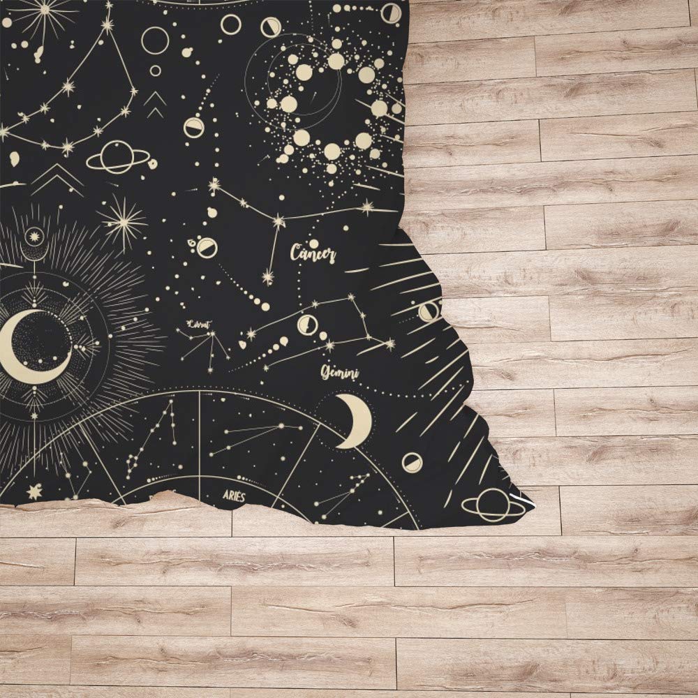 kuizee Moon Phases Sun Zodiac Mysterious Astrology Duvet Cover Bedding Sets Brushed Polyester Ultra Soft All Season Comforter Queen