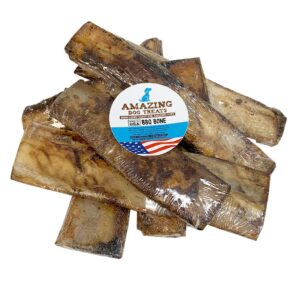 amazing dog treats - meaty smoked rib bones (10 count pack) - rib bones for dogs - natural smoked grass fed cattle rib bone dog chew - tasty dog bone treat