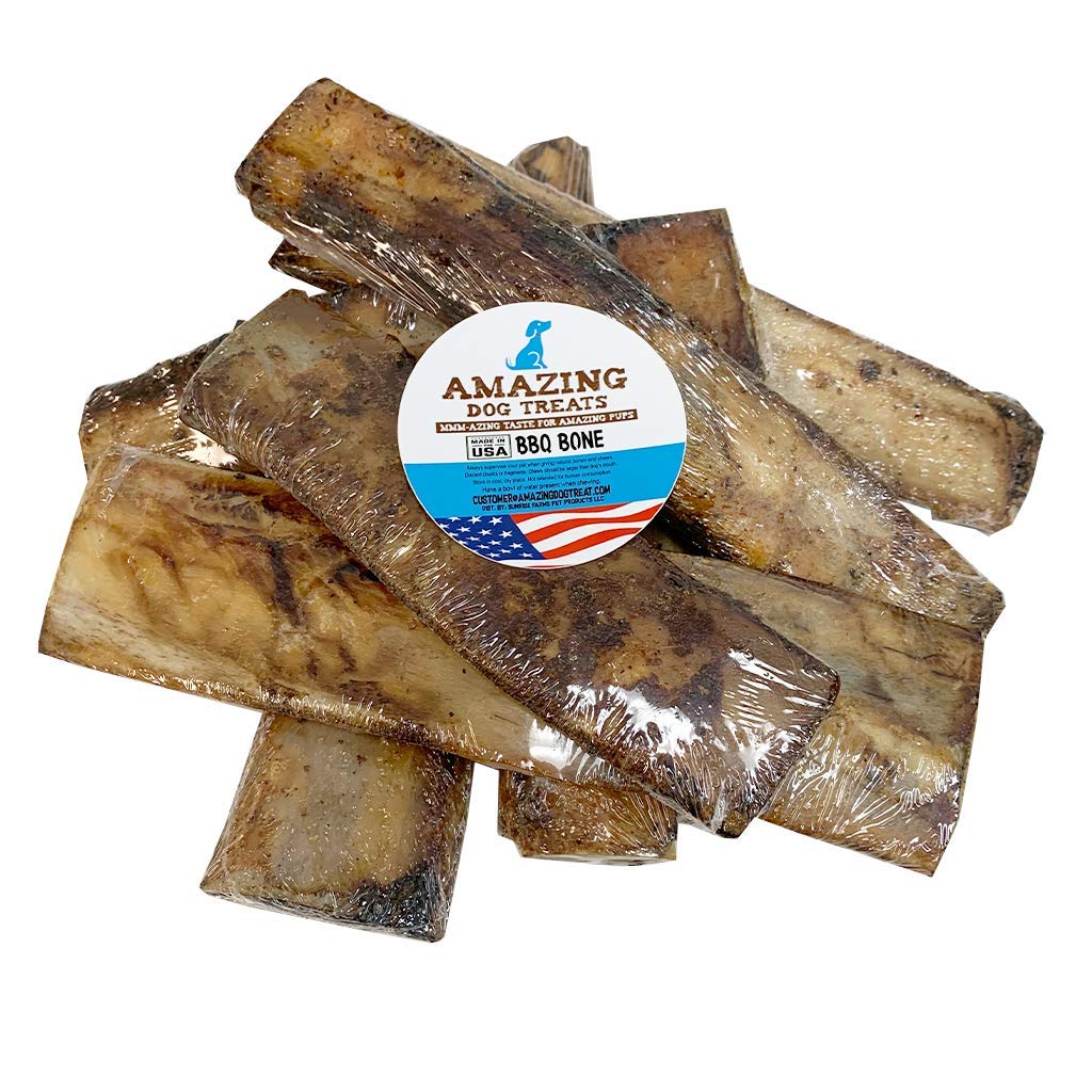 Amazing Dog Treats - Meaty Smoked Rib Bones (10 Count Pack) - Rib Bones for Dogs - Natural Smoked Grass Fed Cattle Rib Bone Dog Chew - Tasty Dog Bone Treat