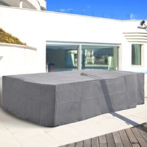 Outsunny 97" x 65" x 26" Heavy Duty Outdoor Sectional Sofa Cover, Waterproof Patio Furniture Cover for Weather Protection, Gray