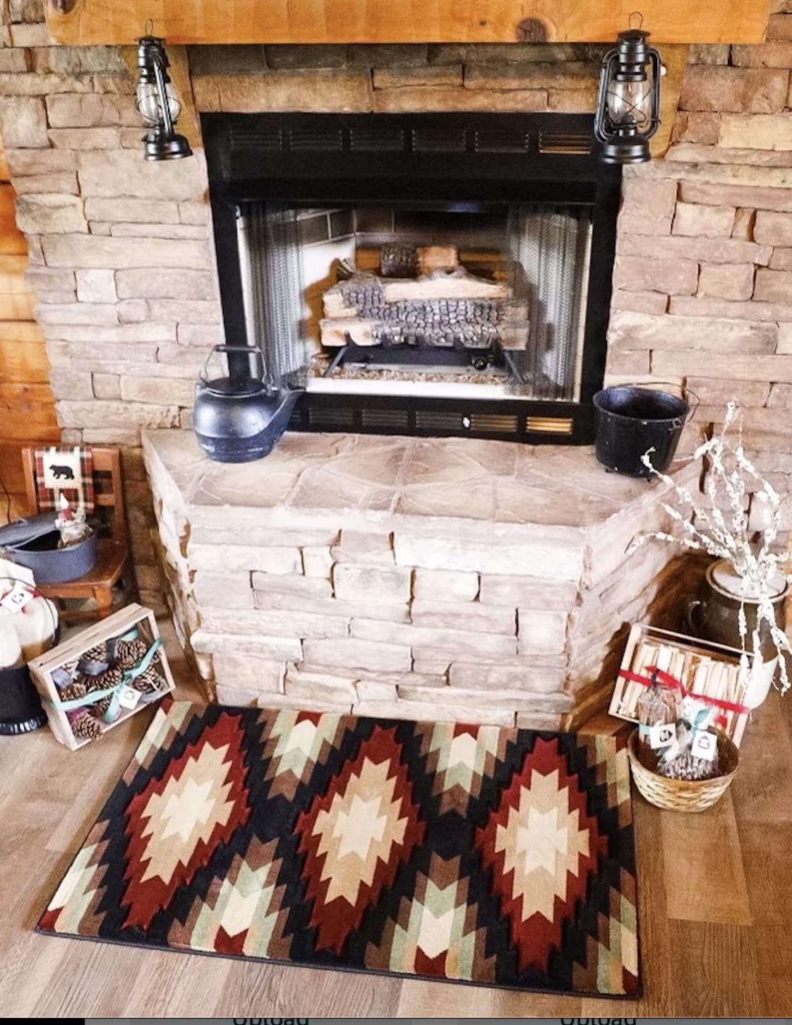 Goods of the Woods Cabin Pine Cones Hearth Rug