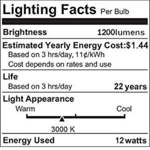 BR30 Led Flood Light Bulbs Indoor Outdoor, 12W=100W, 3000K Warm White, 1200 Lumens, E26 Base Recessed Can Light Bulbs, Not Dimmable, (4-Pack)