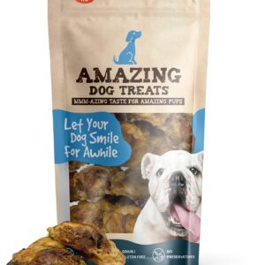 Amazing Dog Treats - Meaty Knee Cap Bones (5 Count) - Sourced from Premium Grass Fed Cattle - Knee Cap Bones for Dogs - Long Lasting Dog Chew Bones - Smoked Tasty Dog Bones for Aggressive Chewers