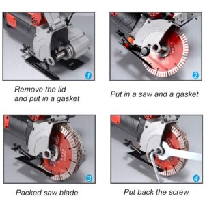 Wall Grooving Machine, Channels Cutter, Concrete Cutting Machine for Cutting Slotting Marble Concrete Grooves 110V(Red)