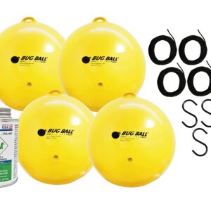 Bug Ball Gnat Ball 4 Pack Starter Complete kit - Gnats, House Fly, No-See-Um, Aphids whiteflies, and Love Bugs Trap