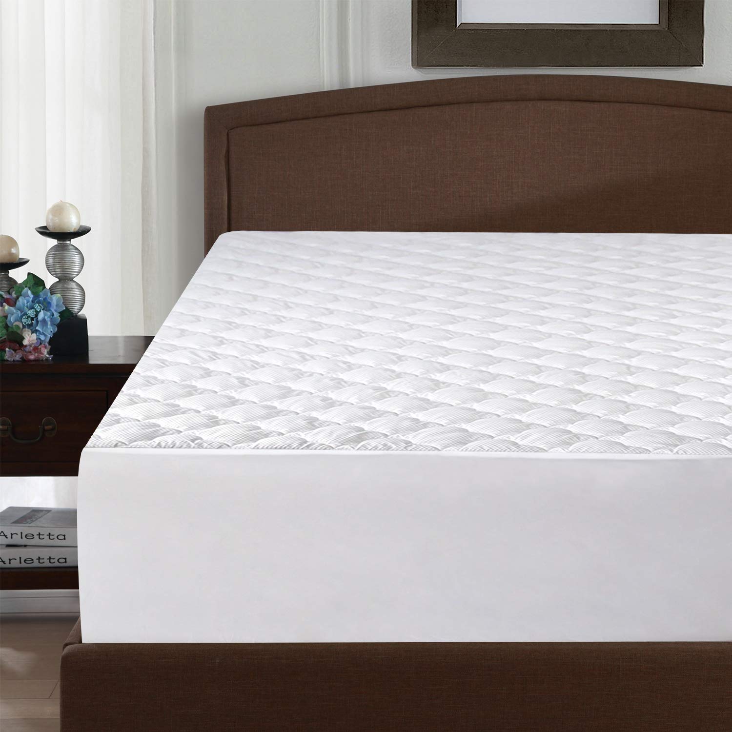 Queen Mattress Pad Thick Quilted Mattress Topper Air Mattress Cover, Super Soft Breathable and Noiseless Down Alternative Fiber Extra Thick Mattress Pad with Deep Pocket Fits up to 23 Inch Mattress