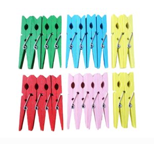 20 pack 2.75 inches wooden clothespins colorful clothes pins/pegs for crafts, photo clip, home use or decoration(assorted colors)