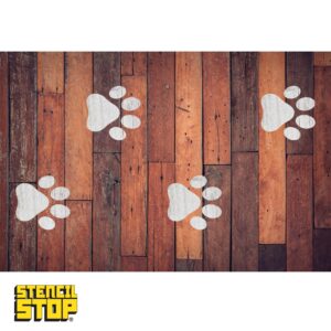 Stencil Stop Paw Print Stencil - Reusable Cat and Dog Stencils for Painting on Wood, Wall, Fabric, Rock, DIY, Crafts - 14 Mil Mylar Plastic - Various Sizes