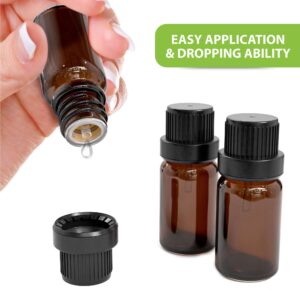 Wholesale Essential Oil Bottles Bulk - 192 Amber glass bottles With Caps and Droppers for Essential Oils, Aromatherapy, Perfume Samples, Mini 10 ml Glass Vials | Complete Carrier Oil Kit â€“ DIY.