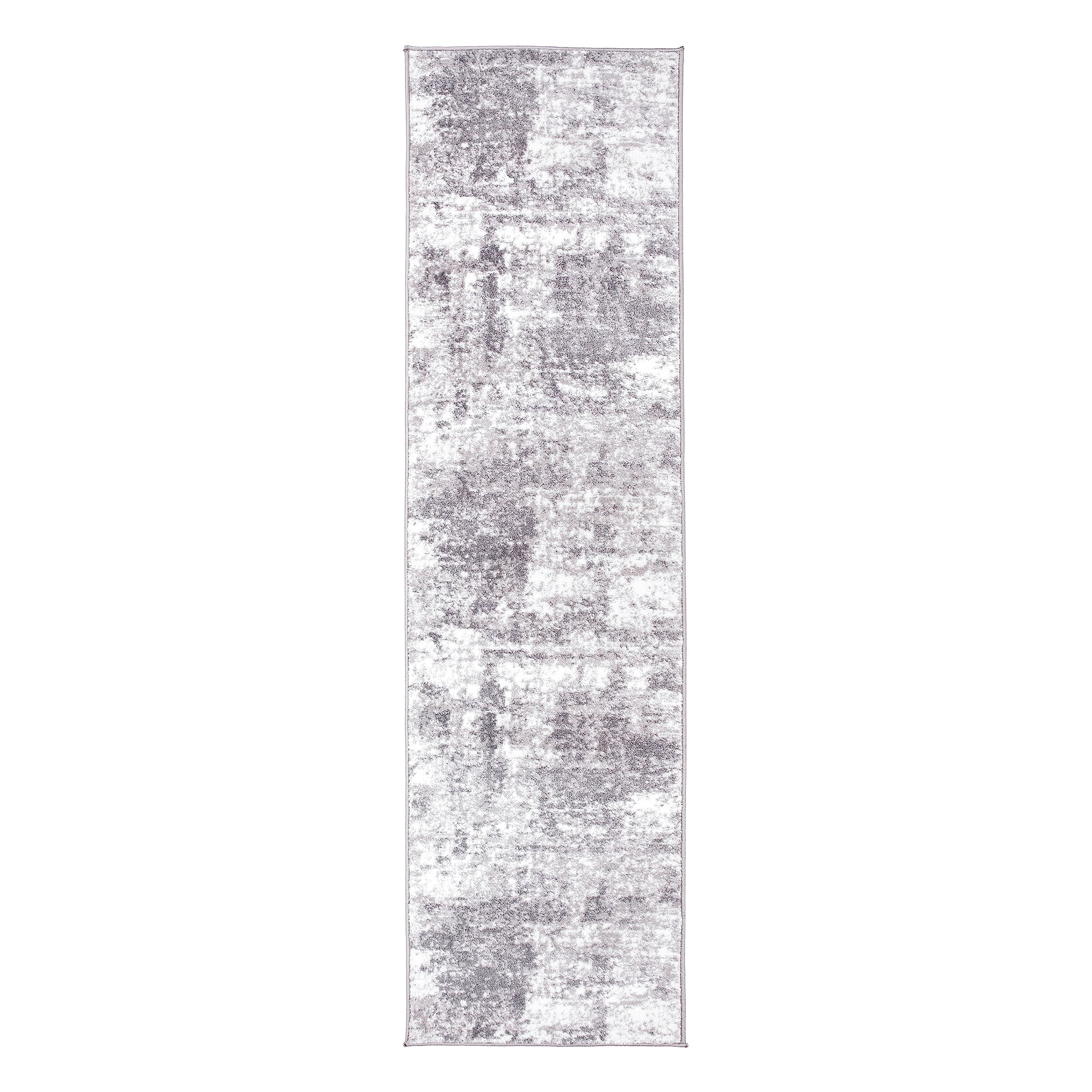 Rugshop Distressed Abstract Runner Rug 2' x 7' Gray